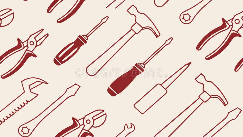 Seamless Pattern of Hand Tools Mechanic, Vector Design Generative AI ...