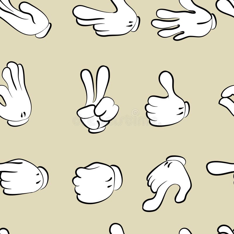 Seamless Pattern. Hands Doodle Set . Vector Stock Vector - Illustration ...