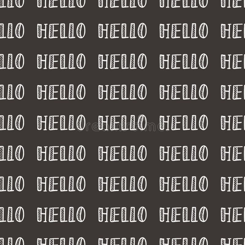 Seamless Pattern with Handwritten Calligraphy Hello Stock Vector ...