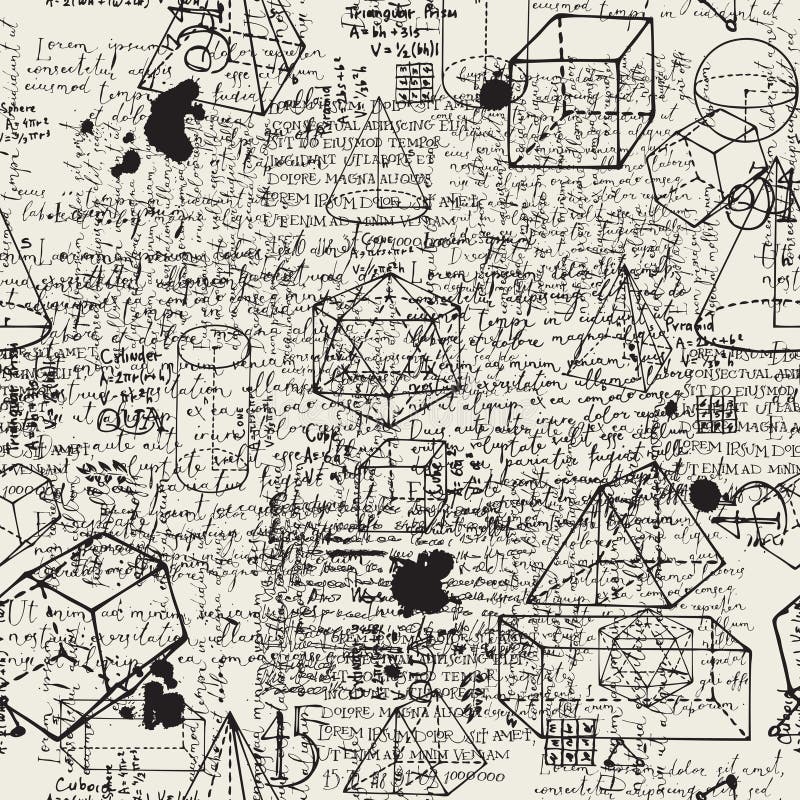 Seamless Pattern with Handwritten Text Lorem Ipsum Stock Vector ...