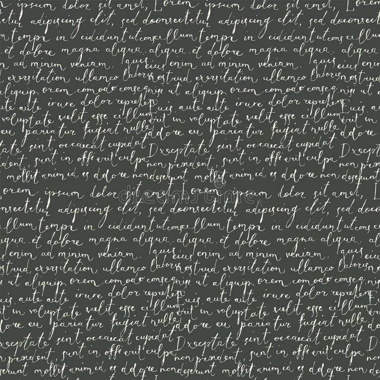 Seamless Pattern with Handwritten Text Lorem Ipsum Stock Vector ...