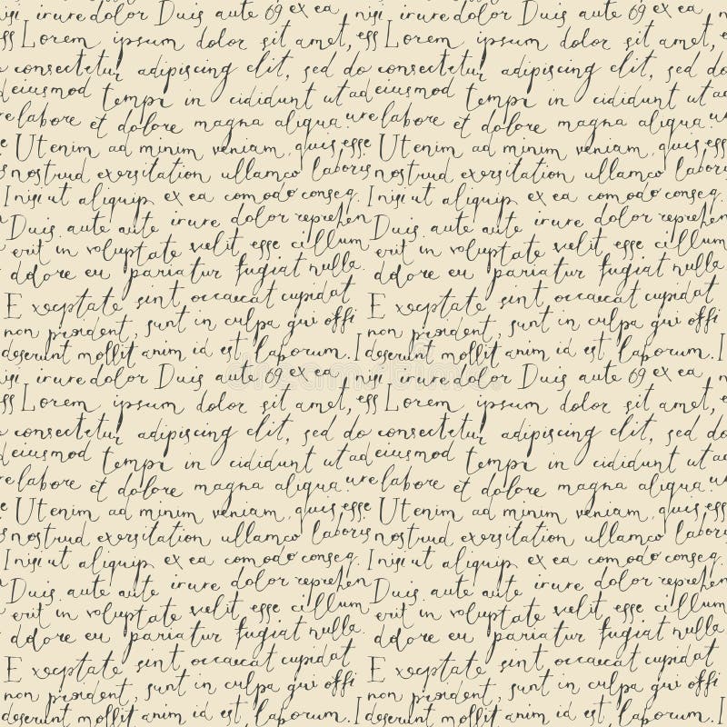 Seamless Pattern with Handwritten Text on Old Paper Backdrop Stock ...
