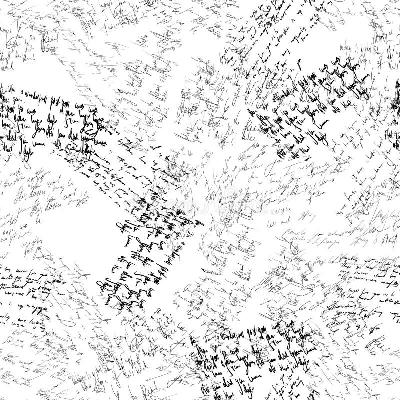 Seamless Pattern of Handwritten Text on a White Background Showcasing ...