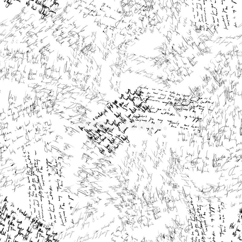 Seamless Pattern of Handwritten Text on a White Background Showcasing ...