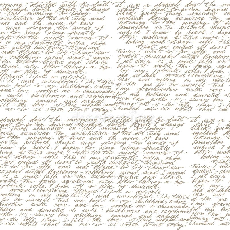 Seamless Pattern with Handwritten Text on a White Background. Story ...
