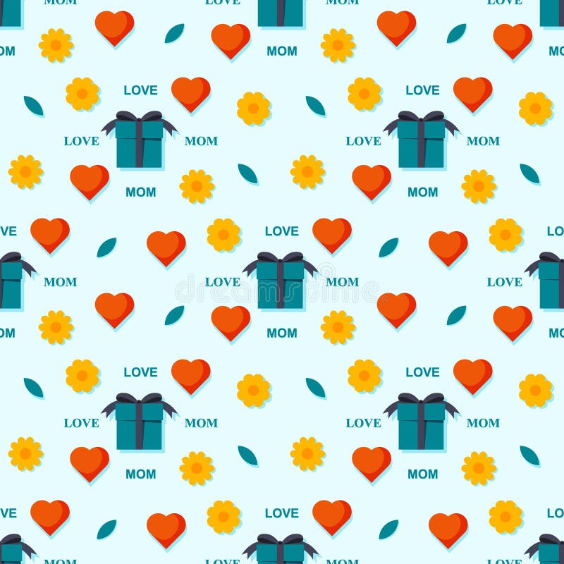 Seamless Pattern Happy Mothers Day. Stock Vector - Illustration of ...