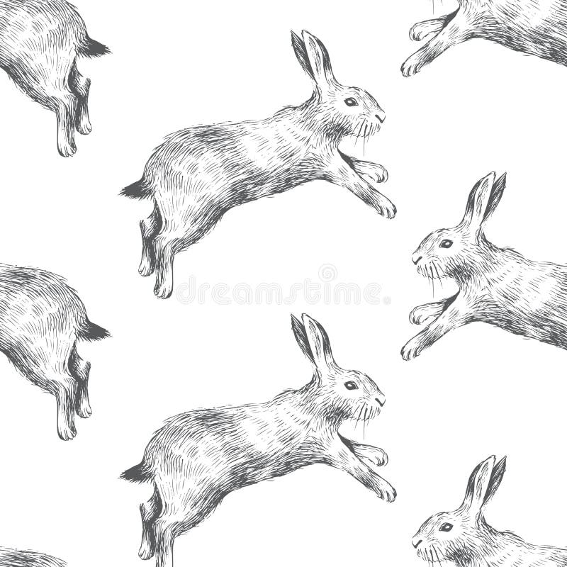 Seamless Pattern with Hares Stock Vector - Illustration of animal ...