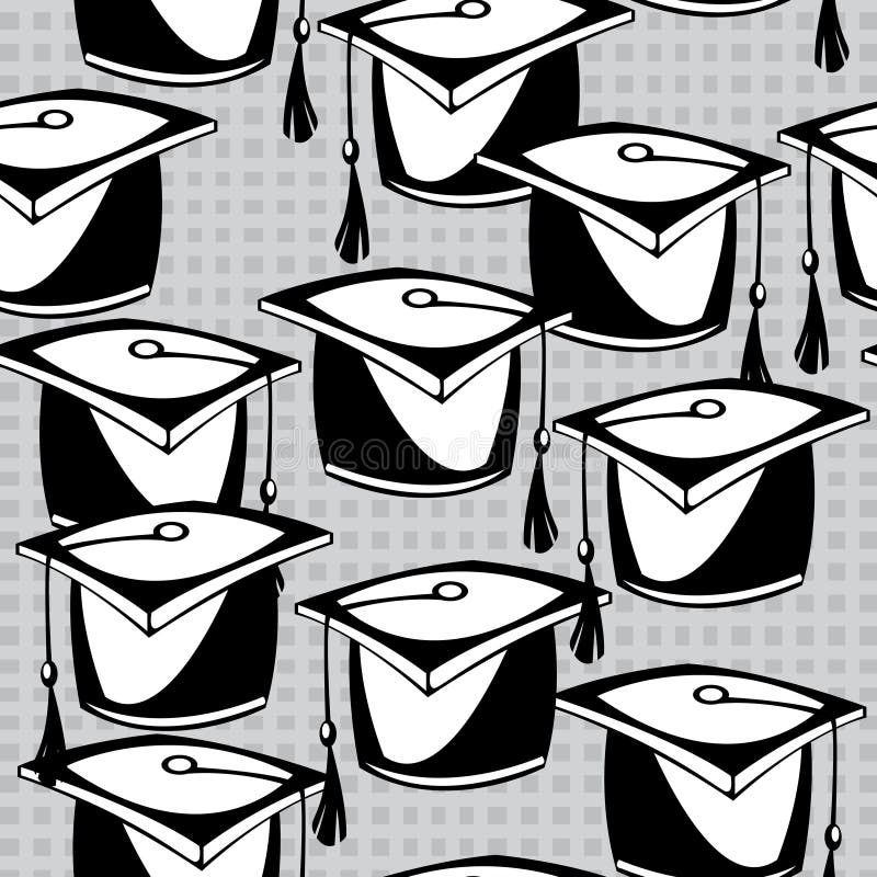 Seamless Pattern Hat Graduate Stock Vector - Illustration of graduate ...