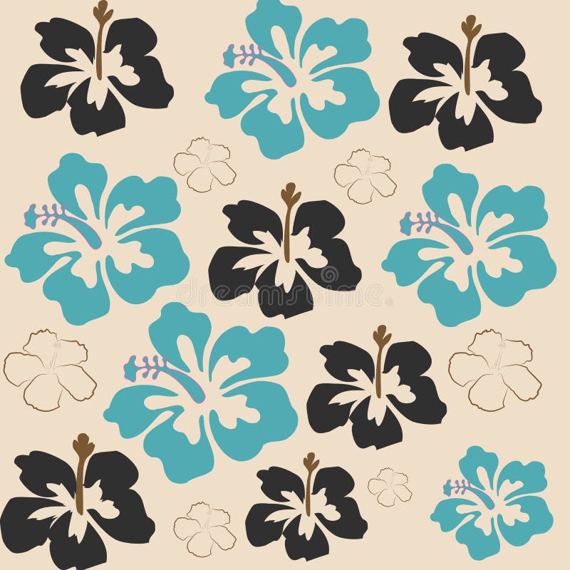 Seamless Pattern with Hawaiian Flowers Stock Illustration ...