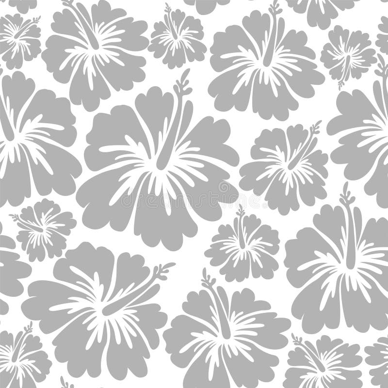 Seamless Pattern With Hawaiian Hibiscus Flower Vector Stock