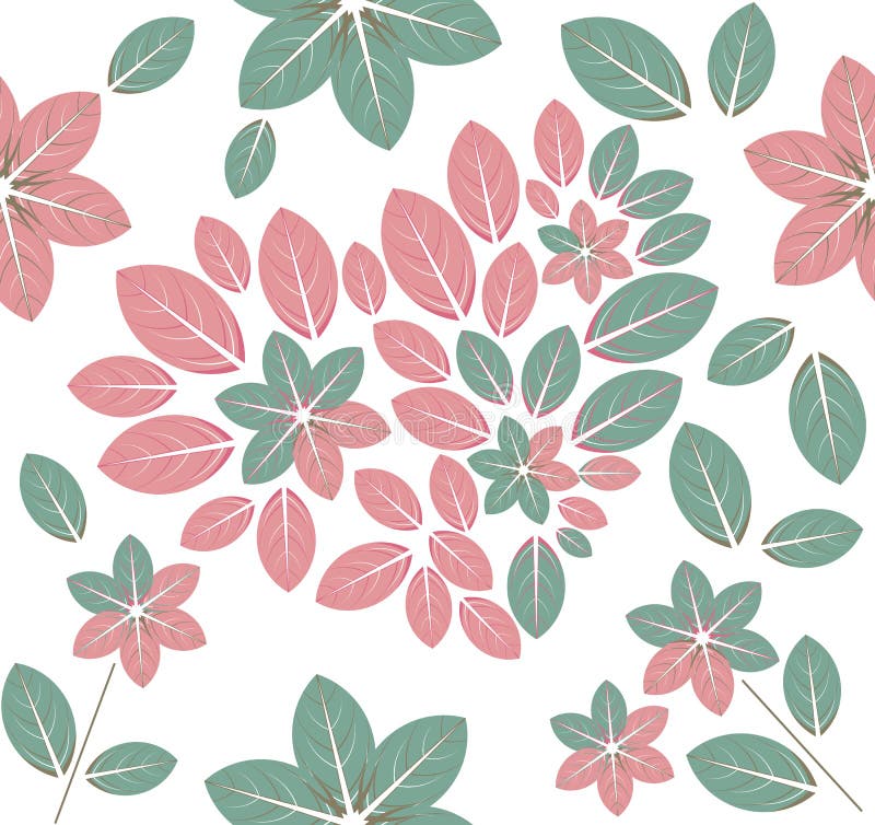Seamless Pattern with Heart and Flowers Stock Vector - Illustration of ...