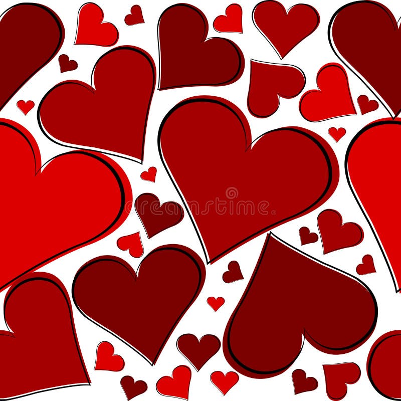 Calligraphy Valentine Hearts Clip Art Stock Illustration - Illustration ...