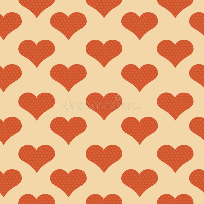 Seamless Pattern with Hearts Stock Illustration - Illustration of drawn ...