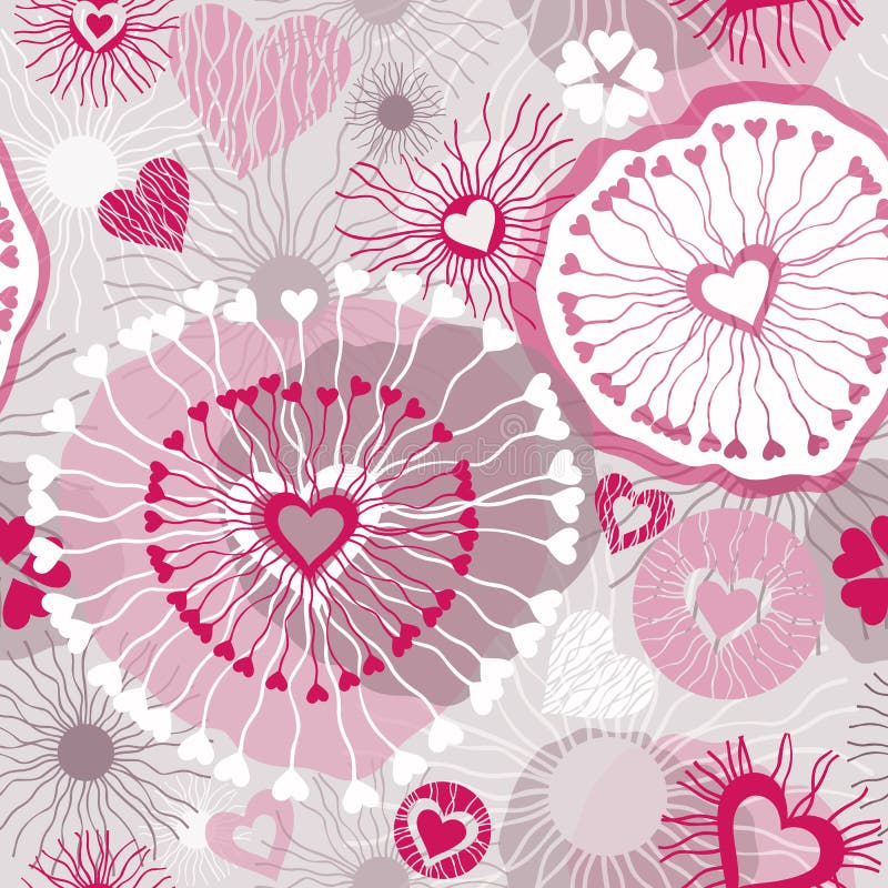 Hearts Vector Seamless Repeat Pattern Stock Vector - Illustration of ...