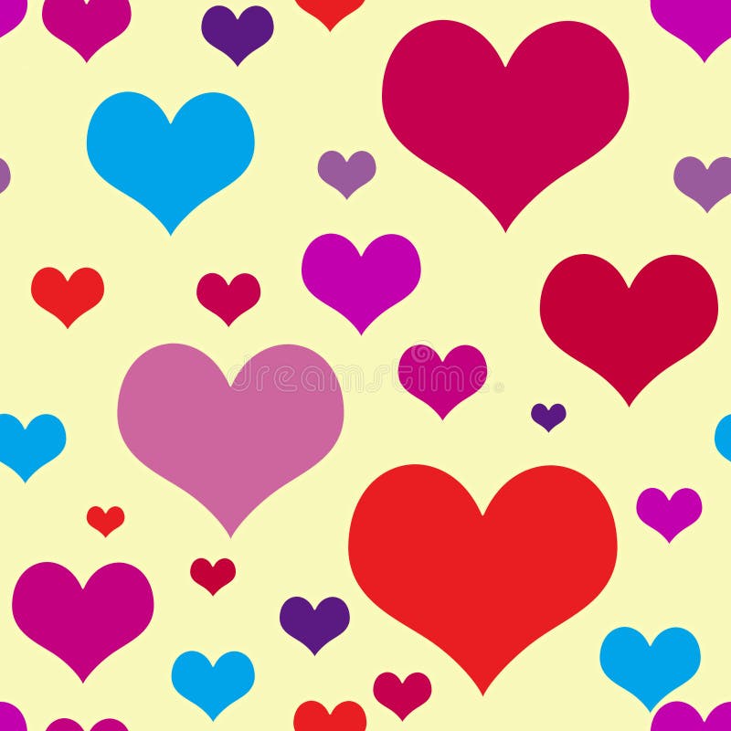 Retro color hearts pattern stock vector. Illustration of colorful - 3091080