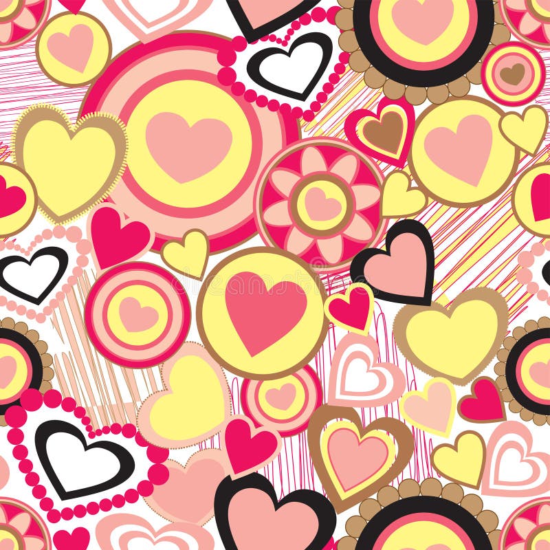 Seamless Pattern of Various Hearts Design Pattern Stock Vector ...
