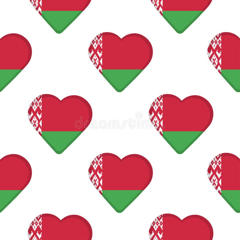 Seamless Pattern from Hearts with Flag of Belarus. Stock Illustration ...