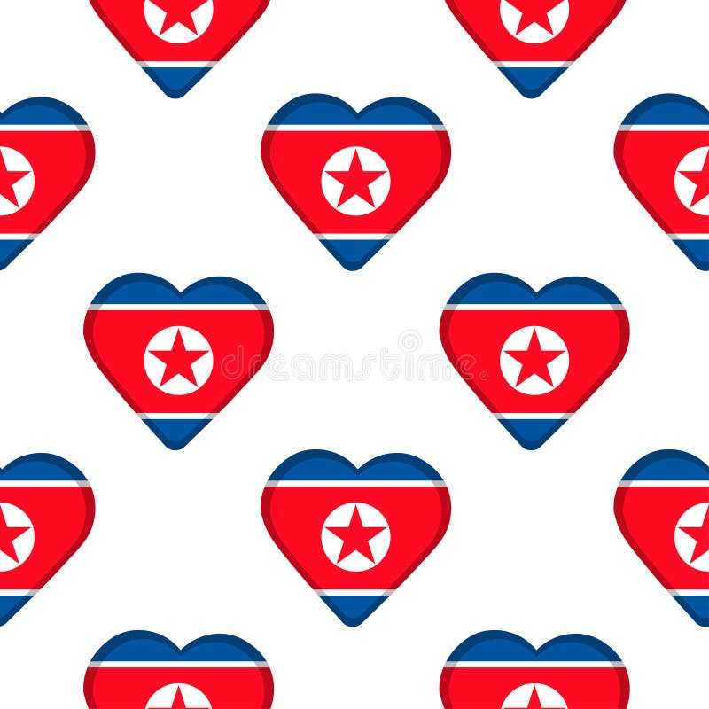 Seamless Pattern from the Hearts with Flag of Democratic People` Stock ...