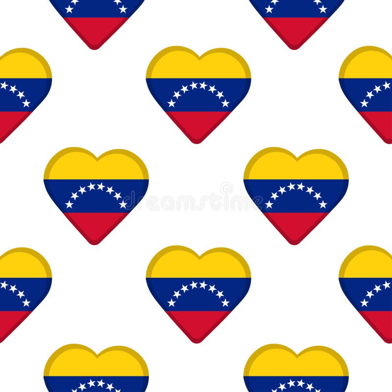 Seamless Pattern from the Hearts the Flag of Venezuela. Stock Vector ...