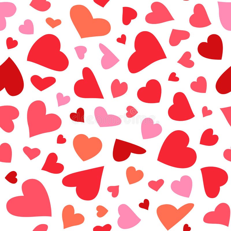Seamless Pattern with Hearts. Stock Illustration - Illustration of ...