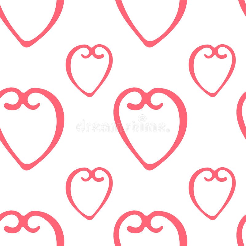 Seamless Pattern with Hearts Minimalism Stock Vector - Illustration of ...
