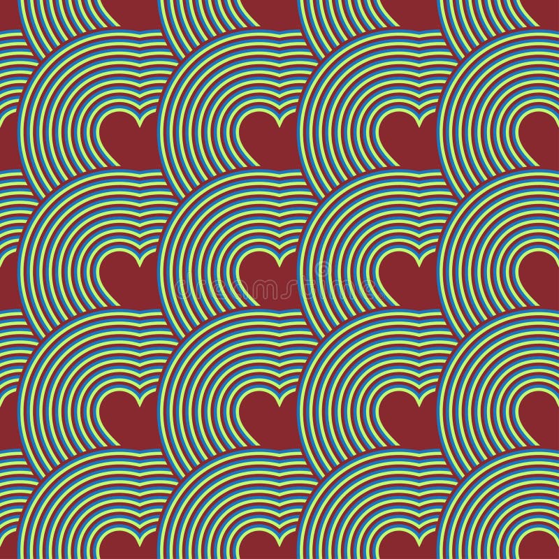 Seamless Pattern of Hearts. Optical Illusion Stock Vector ...