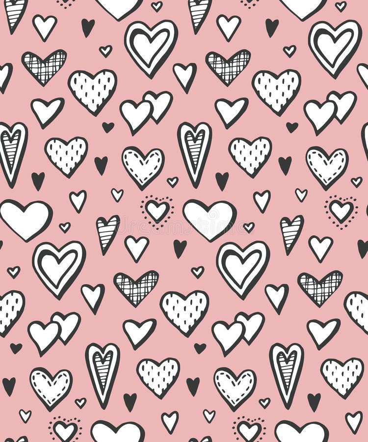 Seamless Pattern with Hearts. Romantic Theme. Vector Illustration ...