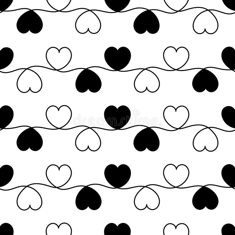 Seamless Pattern with Hearts Stock Vector - Illustration of decorative ...