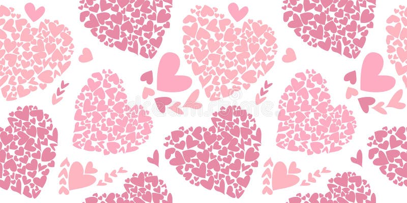 Seamless Pattern of Hearts. a Set of Beautiful Hearts Stock ...