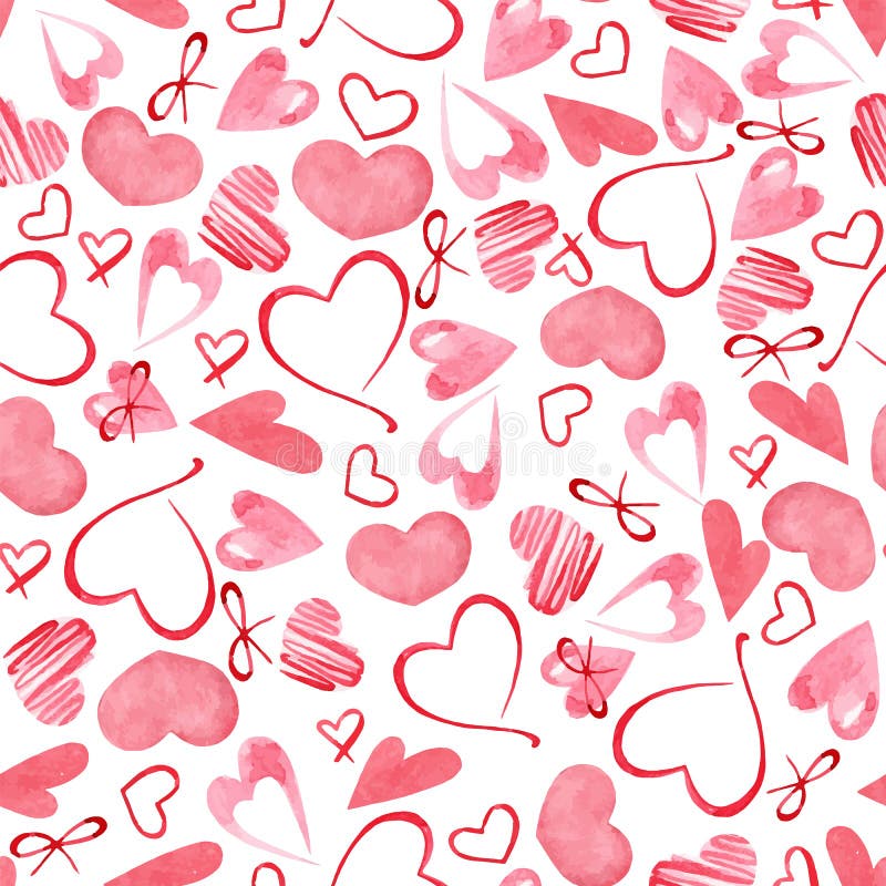 Seamless Pattern with Hearts. Valentines Day Texture. Stock Image ...