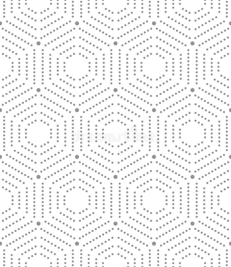 Seamless Pattern with Hexagonal Dotted Shapes Stock Illustration - Illustration of wrapping ...