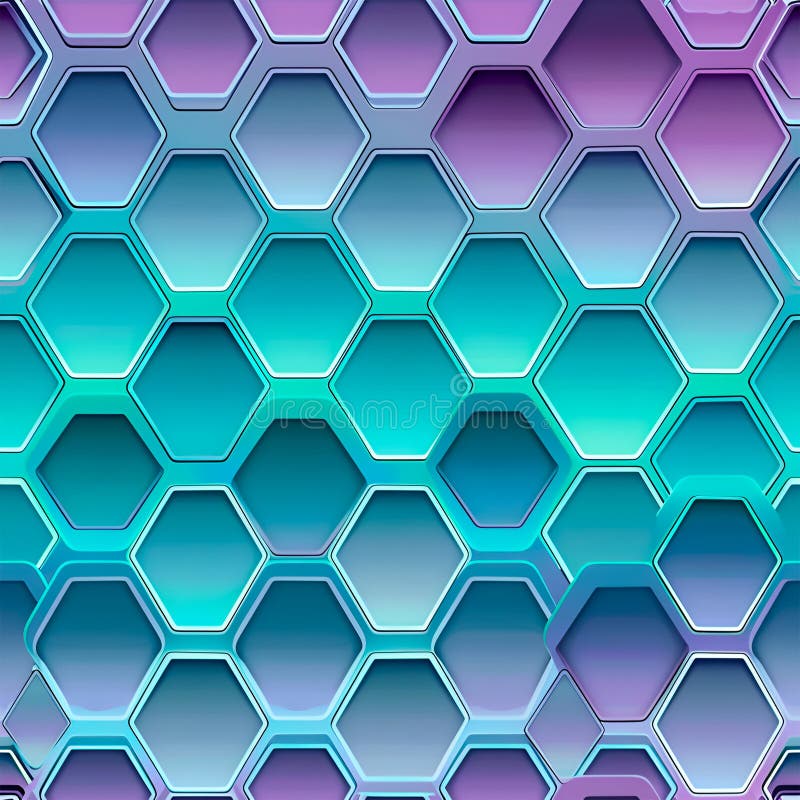 Gradient Hexagonal Honeycomb Seamless Pattern Stock Illustration ...