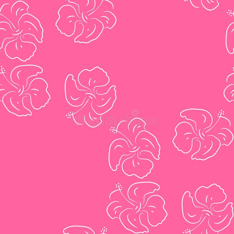 Seamless Pattern of Hibiscus Flowers. Pink Floral Stock Vector ...