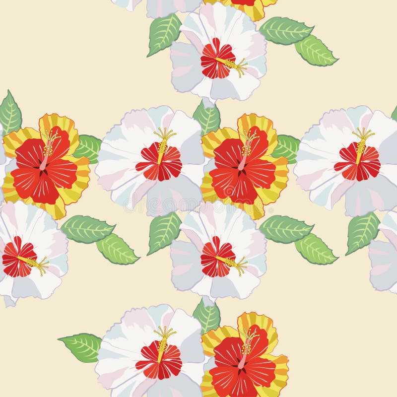 Seamless Pattern with Hibiscus-04 Stock Vector - Illustration of pink ...