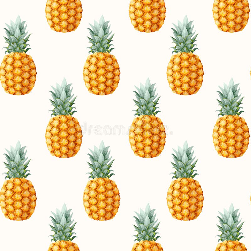 Seamless Pattern with High Detailed Pine Apple Stock Vector ...