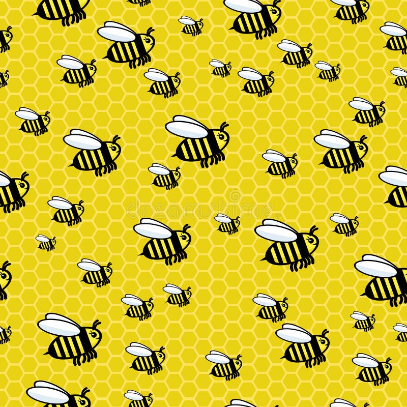 Seamless Pattern with Honey Bees. Stock Vector - Illustration of ... Seamless Pattern with Honey Bees. Stock Vector - Illustration of ...
