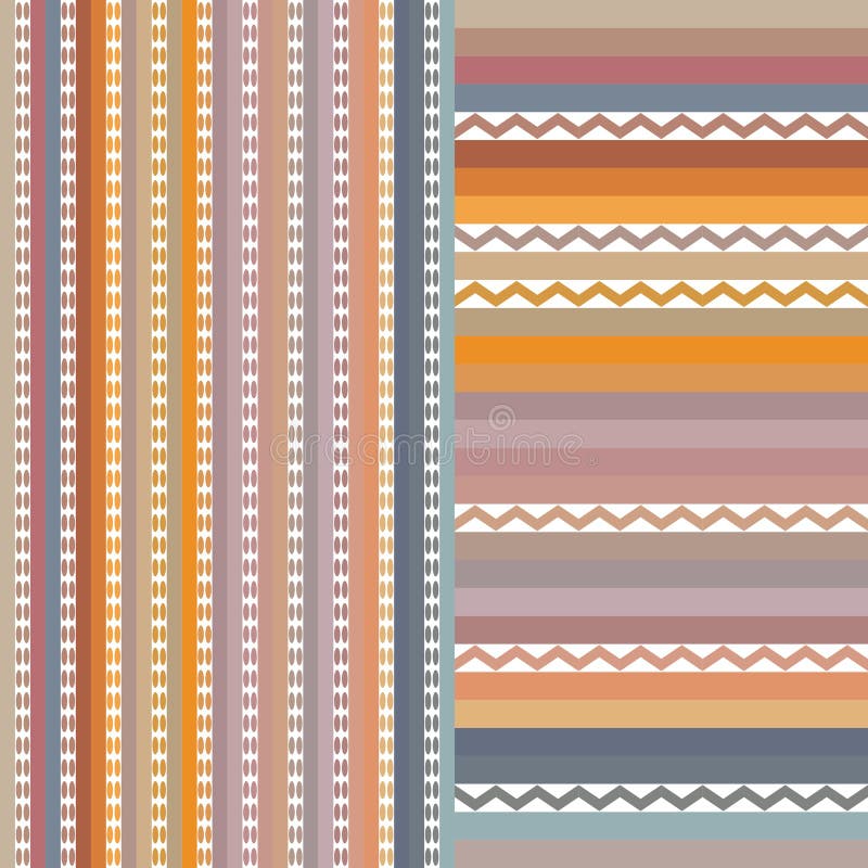 Seamless Pattern with Horizontal and Vertical Stripes. Ethnic Motifs ...
