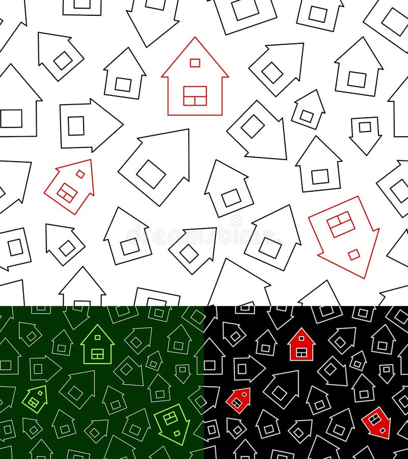 Seamless Pattern with Houses Stock Vector - Illustration of level, home ...