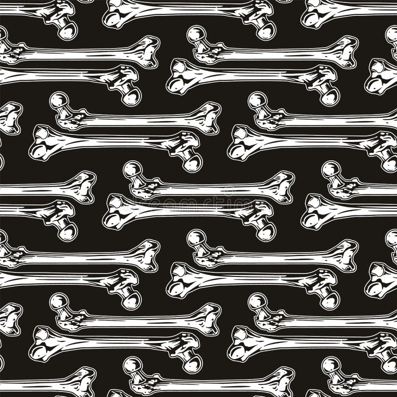 Seamless Pattern with Human Bones. Vector Illustration Stock Vector ...