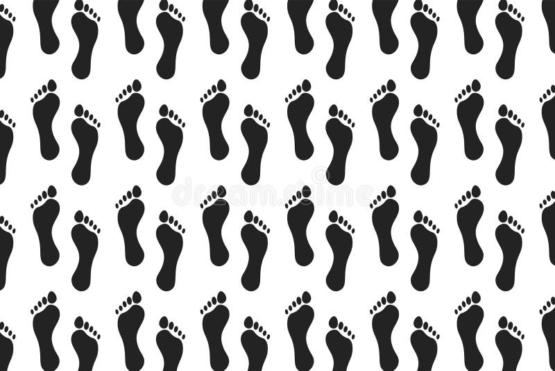Seamless Pattern of Human Footprints on a White Background Stock ...