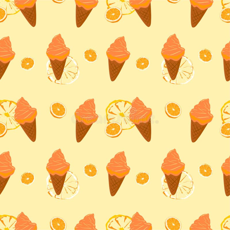 Ice Cream Seamless Pattern. Soft Cream Vector. Stock Illustration ...