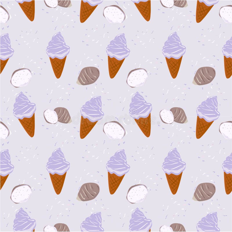 Ice Cream Seamless Pattern. Soft Cream Vector. Stock Illustration ...