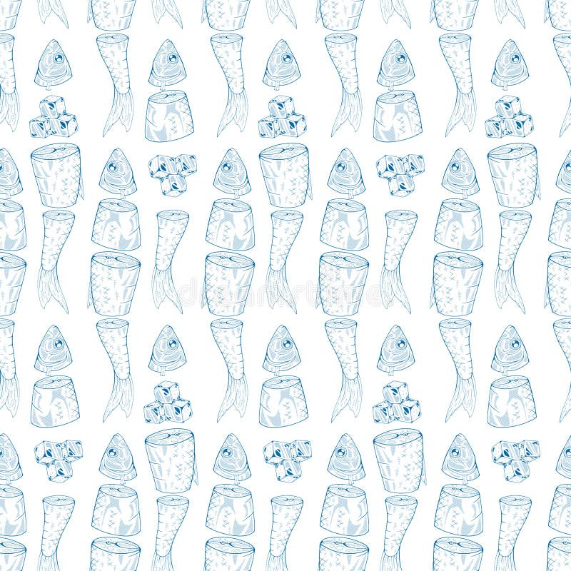 Sliced fish stock vector. Illustration of fins, hand - 59058190