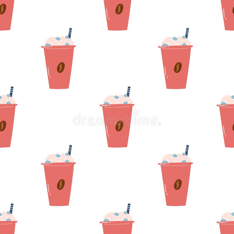 Ice Cream Seamless Pattern. Vector Illustration of Sweet Summer Treat ...