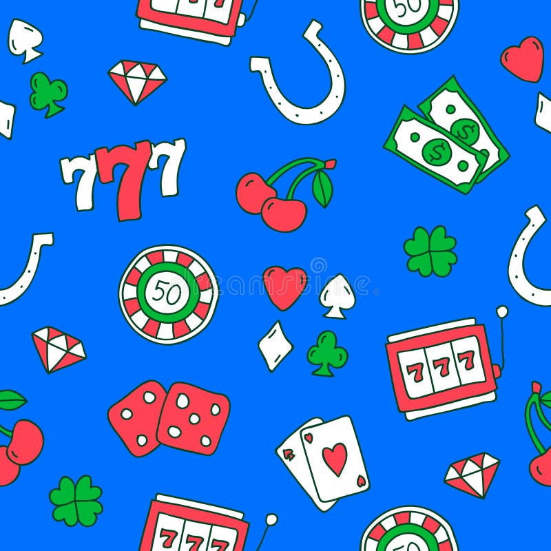 Seamless Pattern of Icons on the Casino Stock Vector - Illustration of ...