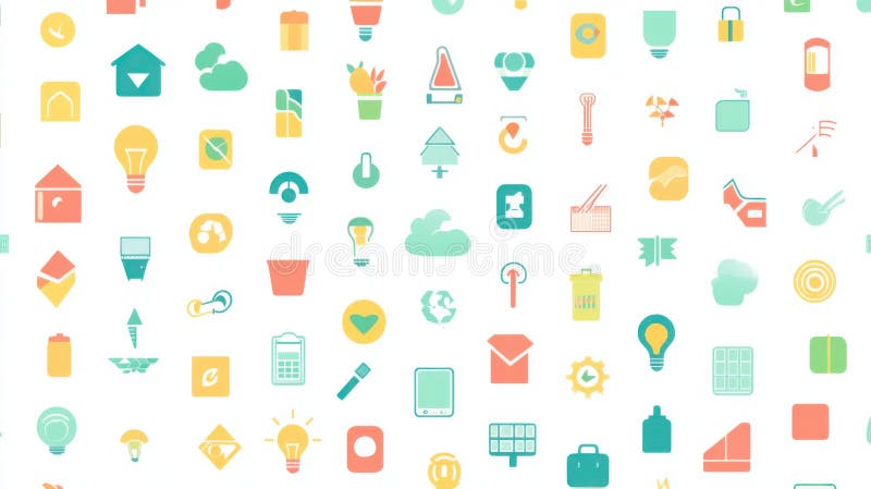 Seamless Pattern with Icons of Different Types of Electricity. Vector ...