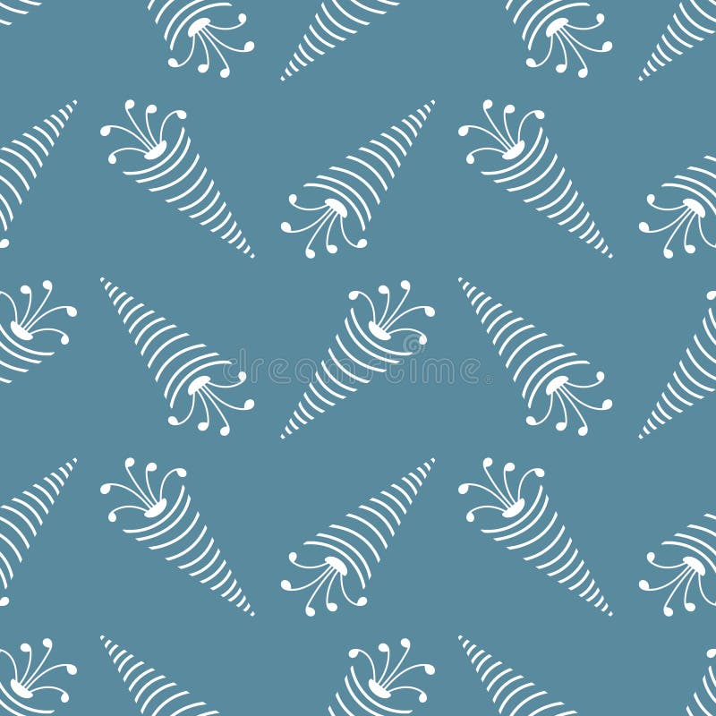 Seamless Pattern of Identical Hand Drawn Elements. Vector Illustration ...