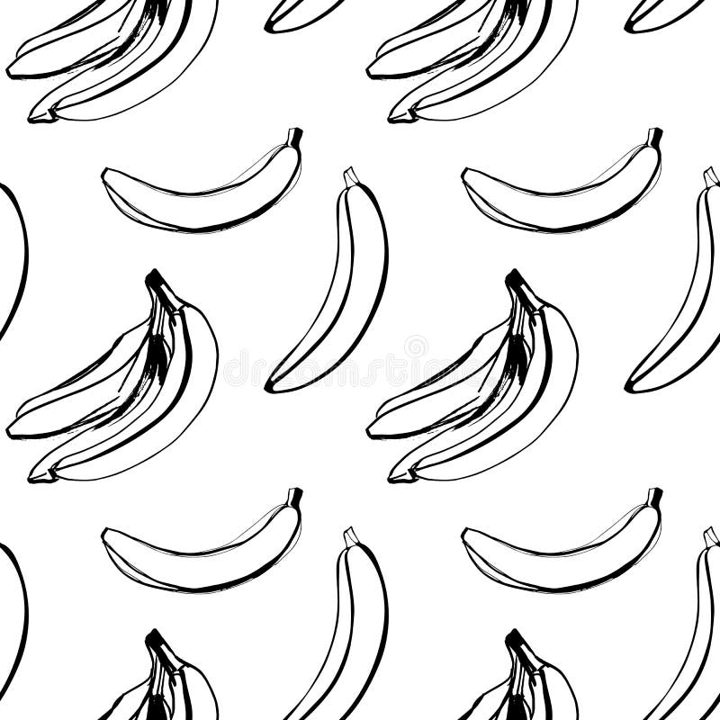 Seamless Pattern with Illustration of Bananas Stock Vector ...