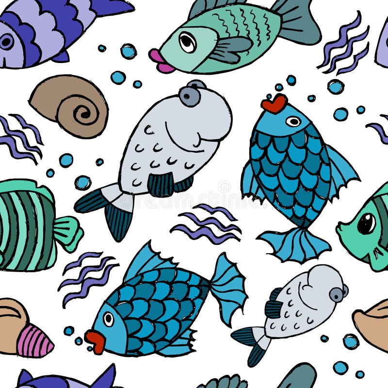 Fish with Bubbles stock illustration. Illustration of scales - 8808179