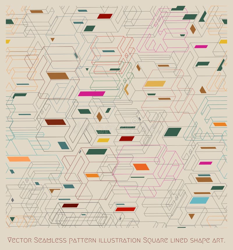 Seamless Pattern Illustration Geometry Lined Shape Stock Vector ...